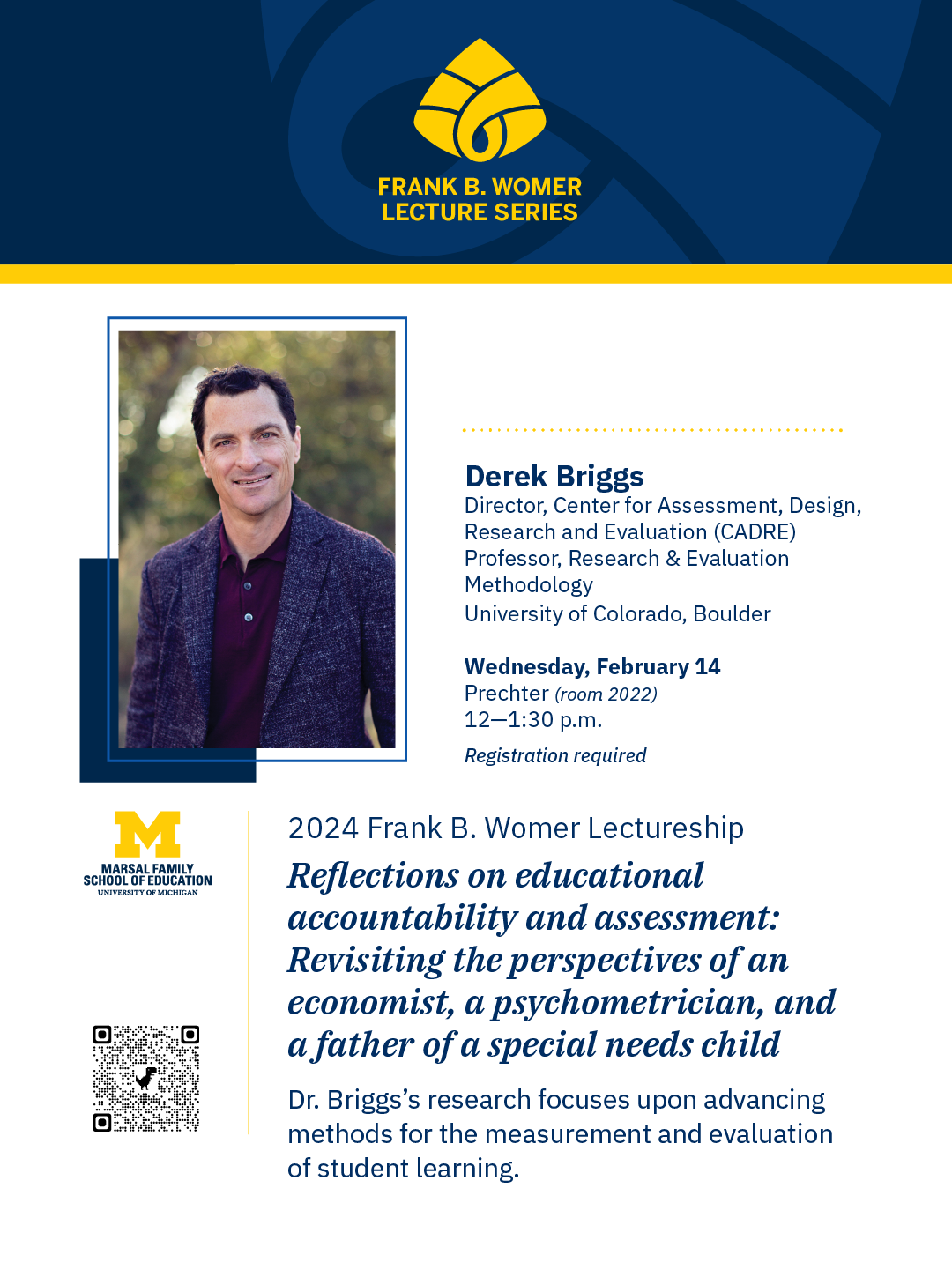 Womer Lecture 2024 | University of Michigan Marsal Family School of ...