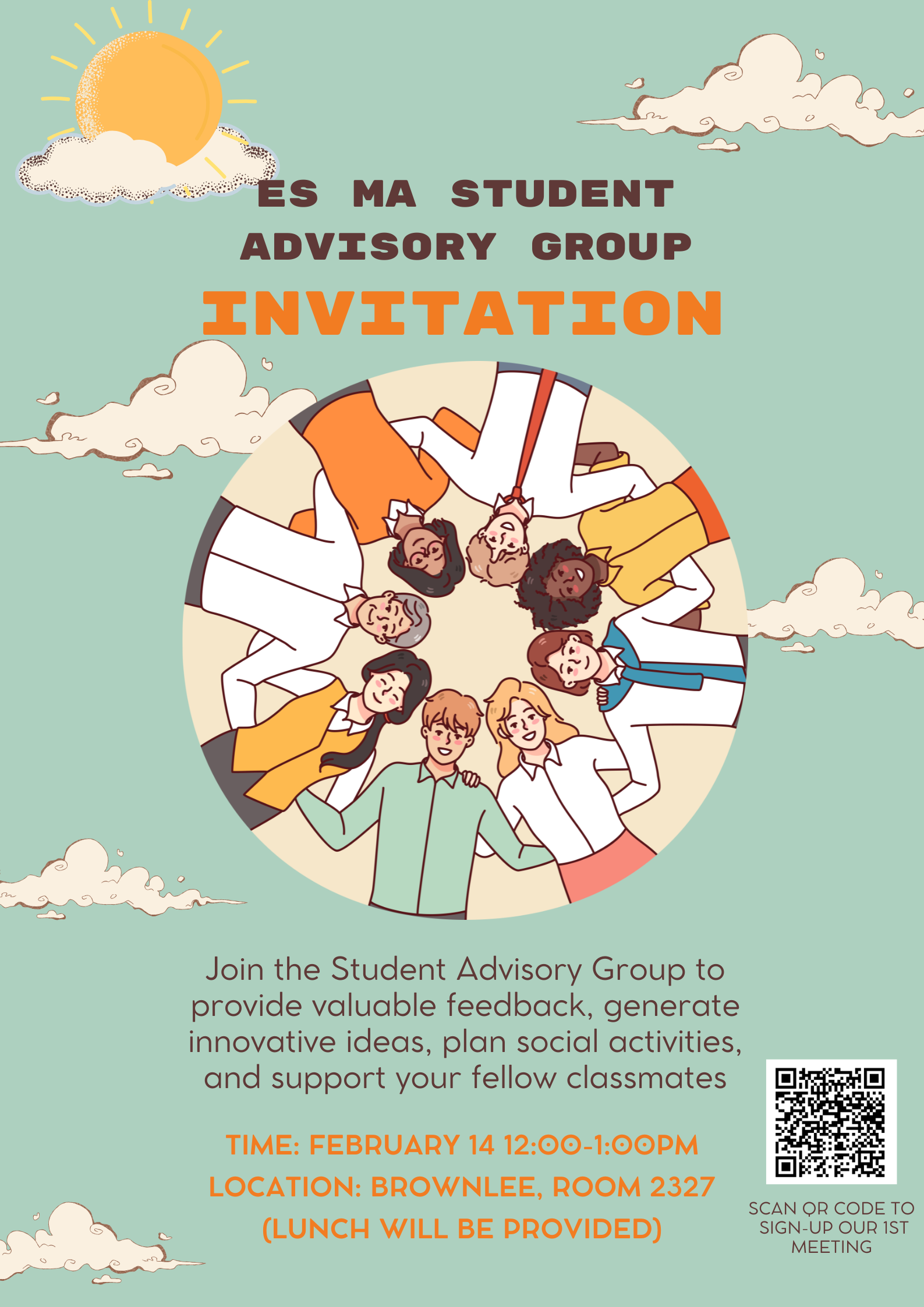 ES MA Student Advisory Group Invitation 2/14/25 | University of ...